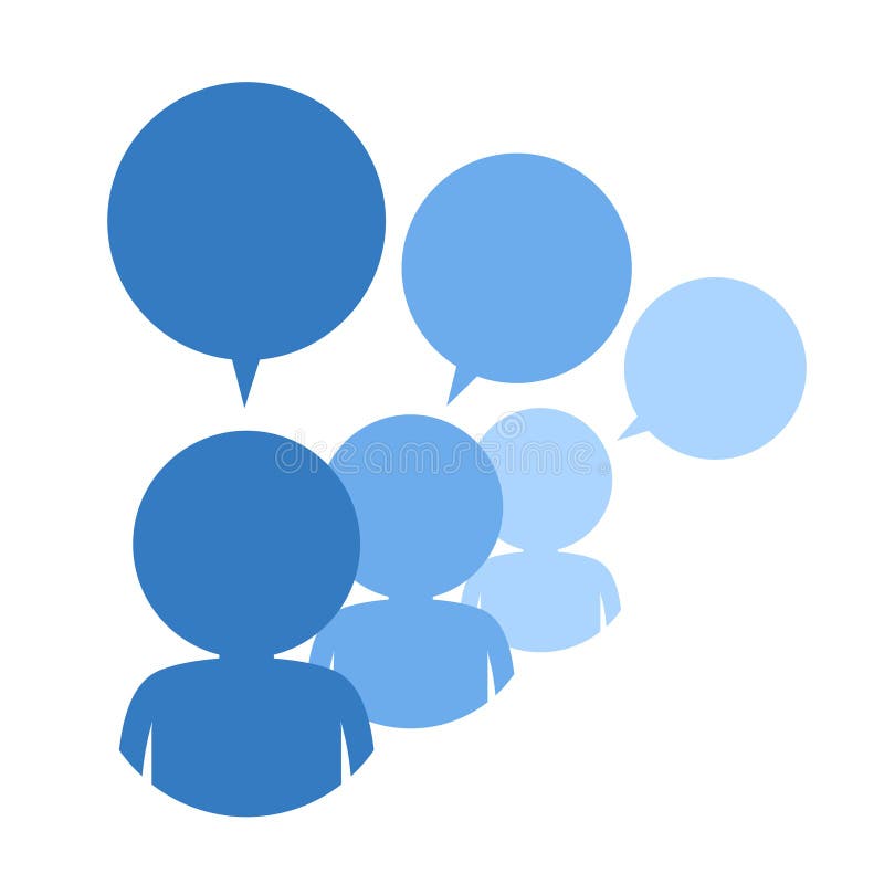 Icono Azul De La Gente Que Habla Ilustración del Vector - Ilustración ...