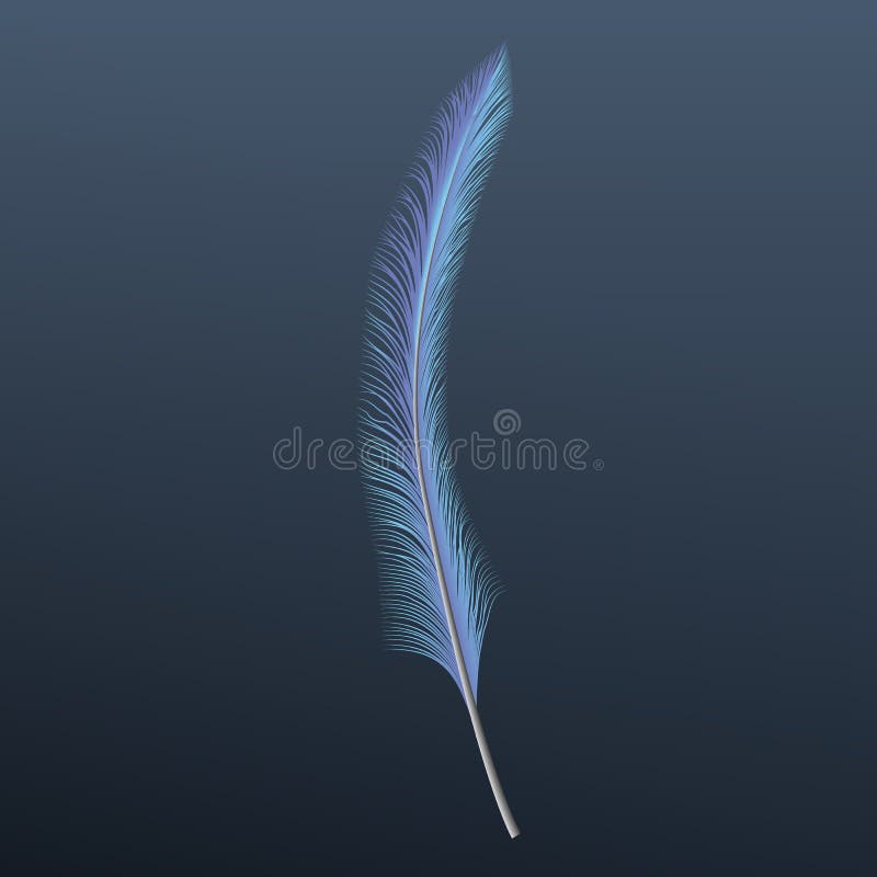 Icono Azul De La Pluma, Estilo Realista Ilustración del Vector ...