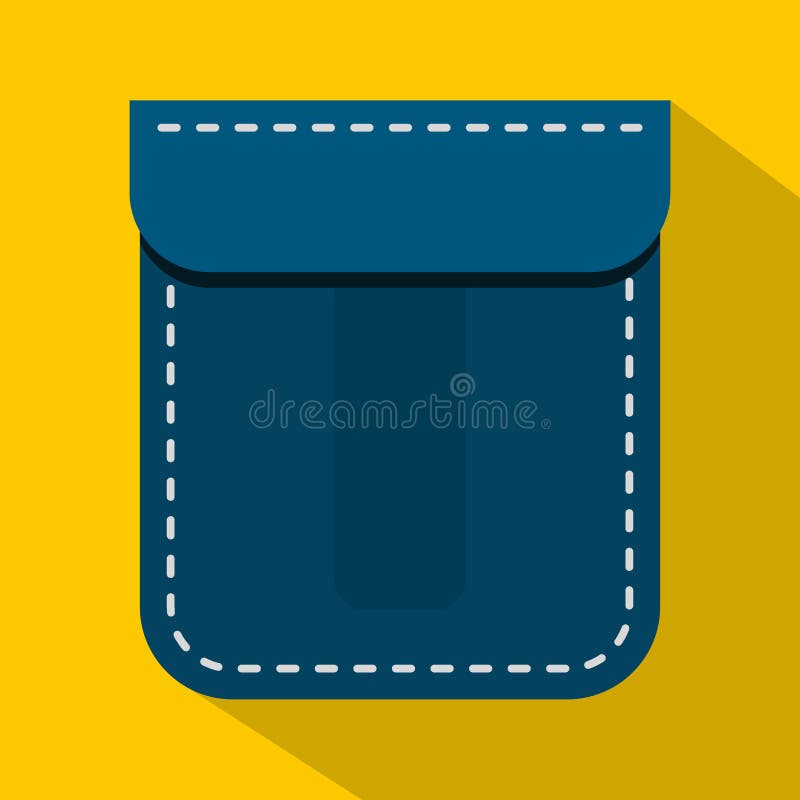 Icono Azul Del Bolsillo, Estilo Plano Ilustración del Vector ...
