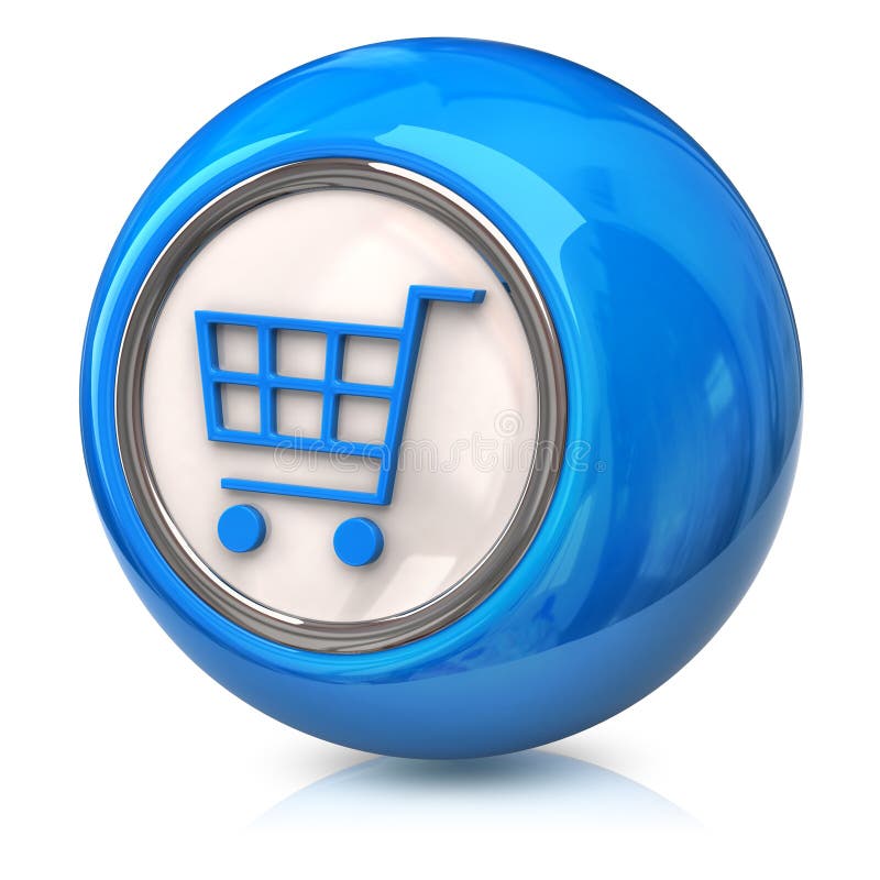Icono Azul Del Carro De Compras Stock de ilustración - Ilustración de ...