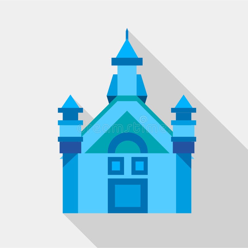 Icono Azul Del Castillo, Estilo Plano Ilustración del Vector ...