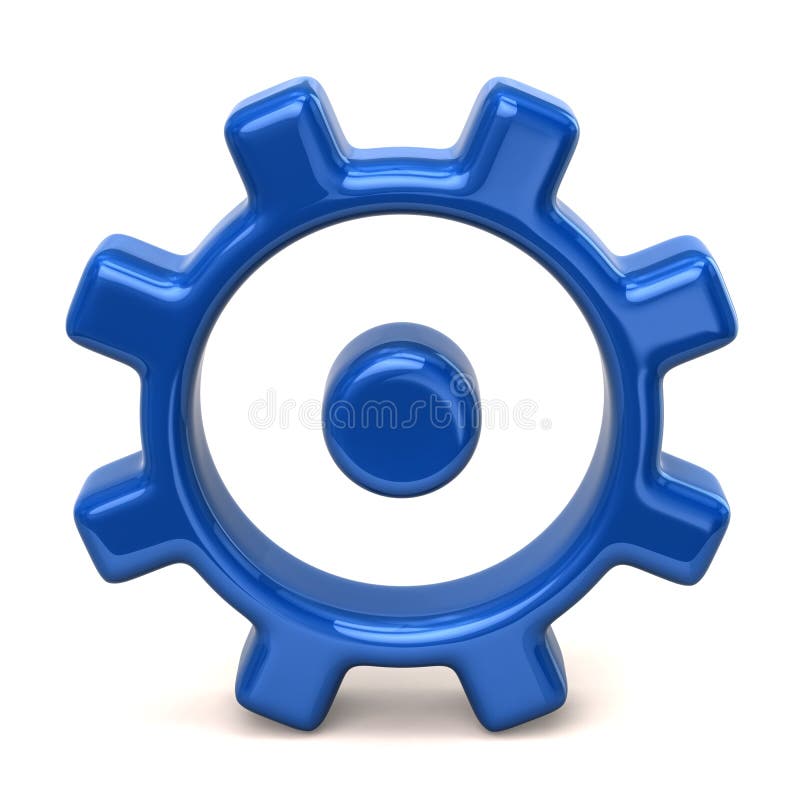 Icono azul del engranaje stock de ilustración. Ilustración de extracto ...