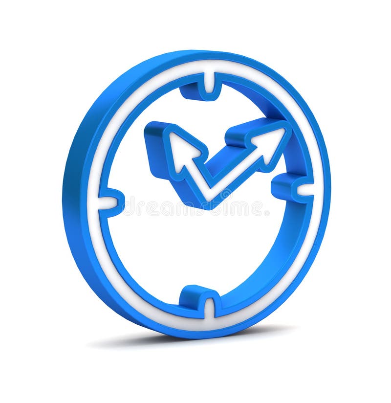 Icono Azul Del Reloj - Ejemplo Plano Del Vector - Aislado En El Fondo ...