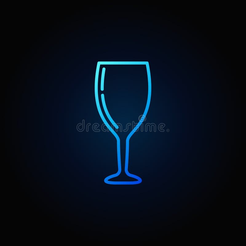 Icono Azul Del Vector Del Concepto De La Copa De Vino Ilustración del ...