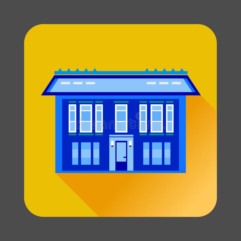 Icono Azul Lindo De La Casa, Estilo Plano Stock de ilustración ...