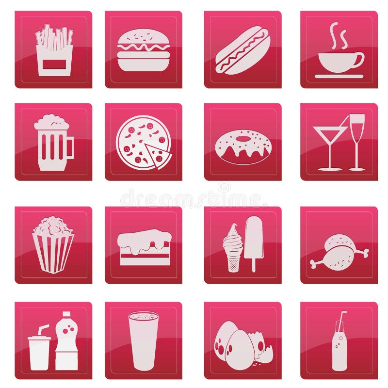 Icono Brillante Del Menú De La Comida Stock de ilustración ...