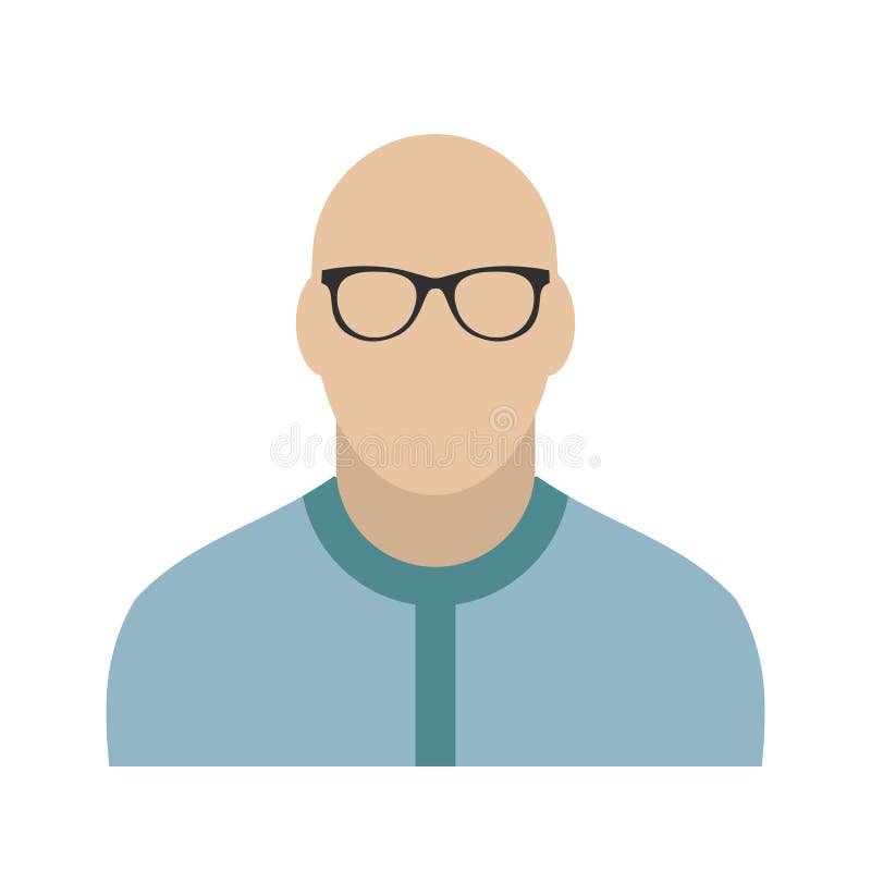Icono Simple Del Avatar Calvo Del Hombre Ilustración del Vector ...