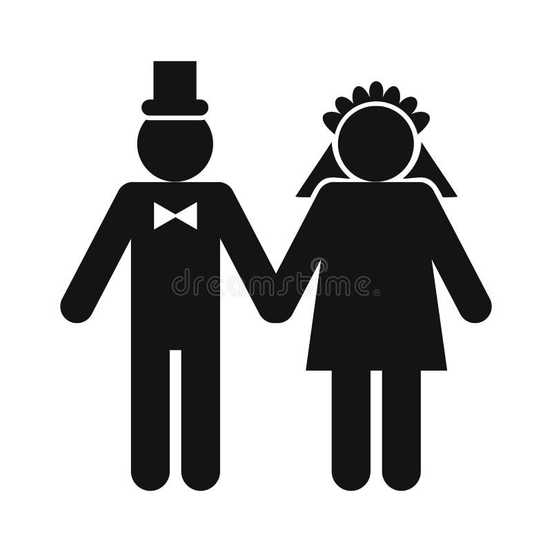 Icono Casado Boda De La Pareja Stock de ilustración - Ilustración de ...