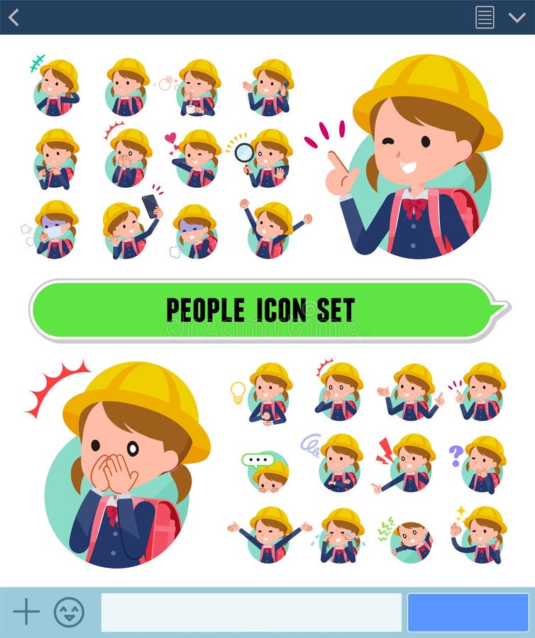 Icono_chica De Escuela Primaria De Tipo Plano Ilustración del Vector ...