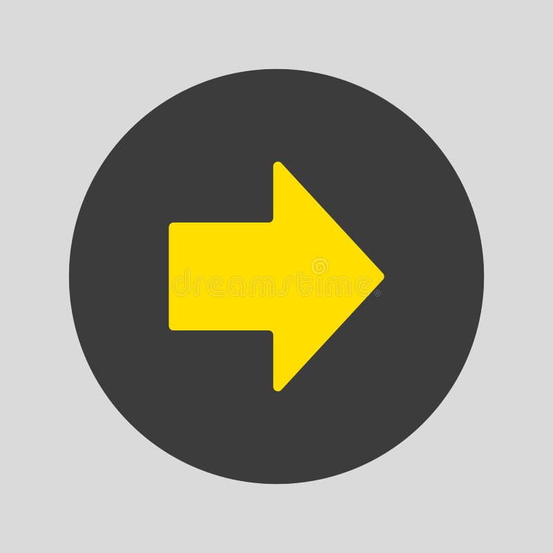 Icono Correcto De La Flecha En Fondo Gris Stock de ilustración ...