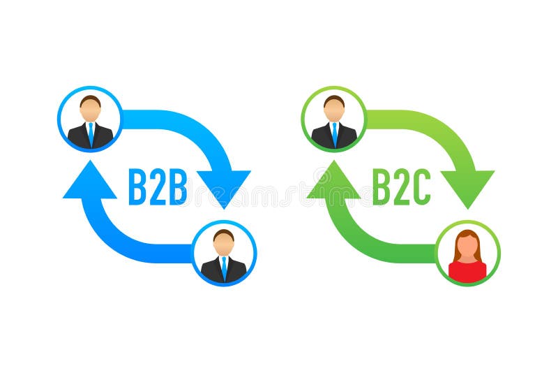 Icono De B2B Y B2C, Concepto De Negocio a Negocio Y De Negocio a ...