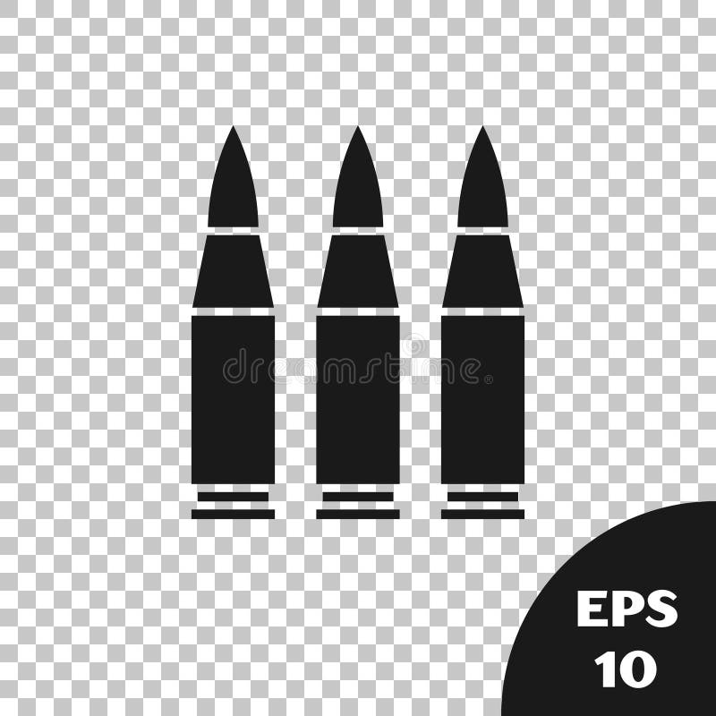 Icono De Bala Negra Aislado En Fondo Transparente. Vector Ilustración ...