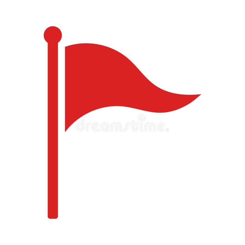 Icono De Bandera Roja En Estilo Plano. Ilustración del Vector ...