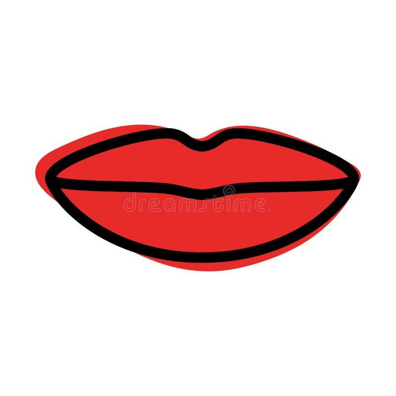 Icono de boca roja ilustración del vector. Ilustración de lipstick - 215374327