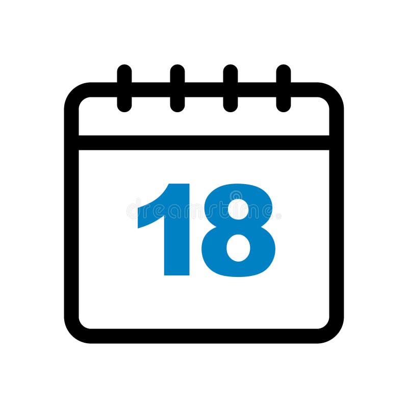 Icono de calendario 18 ilustración del vector. Ilustración de iconos ...