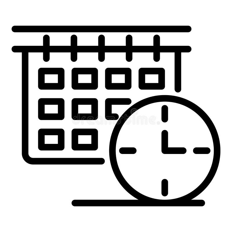 Icono De Calendario Temporal, Estilo De Esquema Ilustración del Vector ...