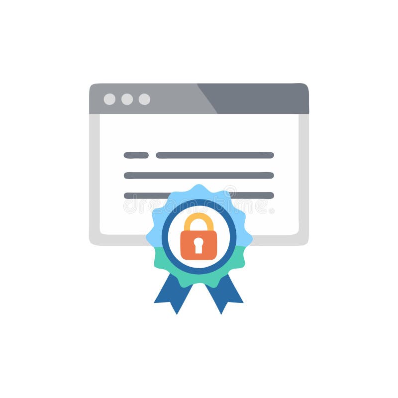 Icono De Certificado SSL Completo Imagen de archivo - Ilustración de ...