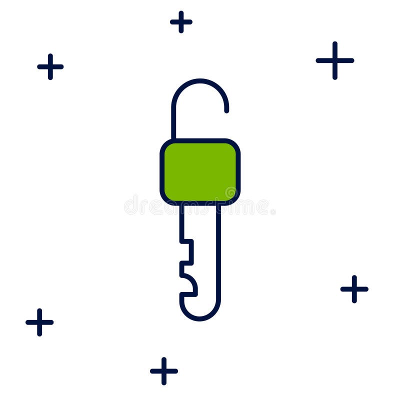 Icono De Clave Desbloqueada De Esquema Rellenado Aislado En Fondo ...