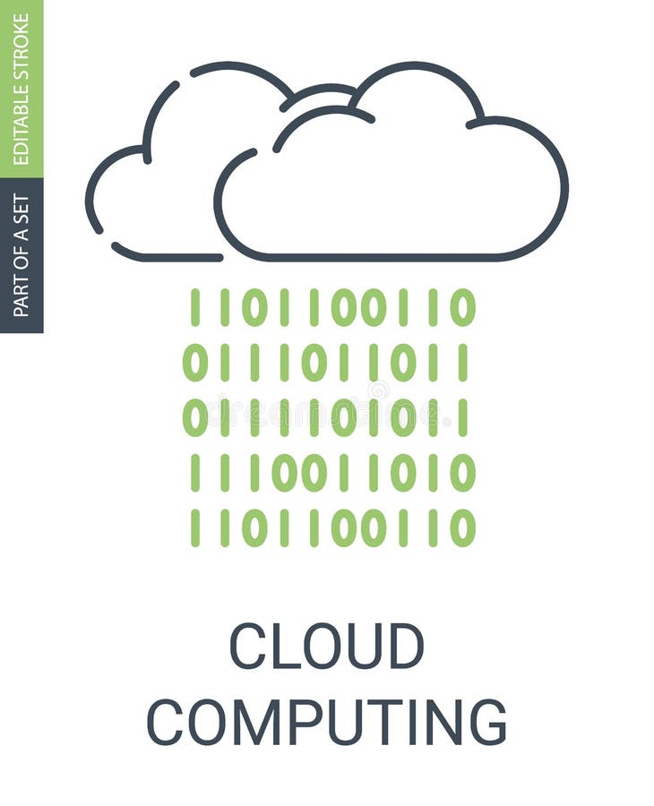 Icono De Cloud Computing Con Estilo Del Esquema Y El Movimiento ...