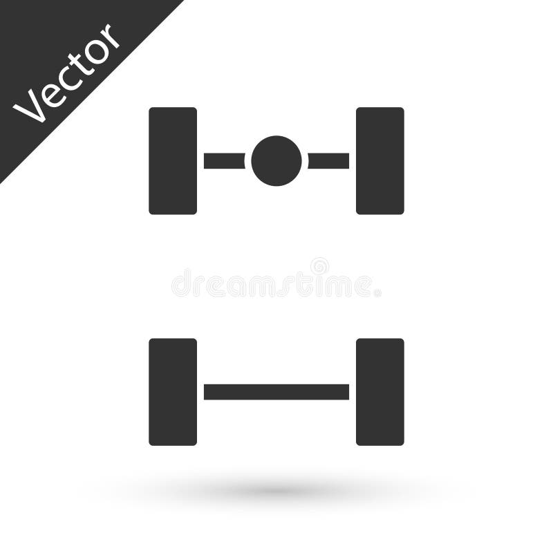 Icono De Coche De Chasis Gris Aislado En Fondo Blanco. Vector Stock de ...