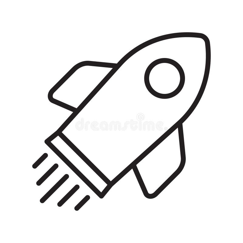 Icono De Cohete. Signo De Cohete De Esquema Simple. Icono De ...