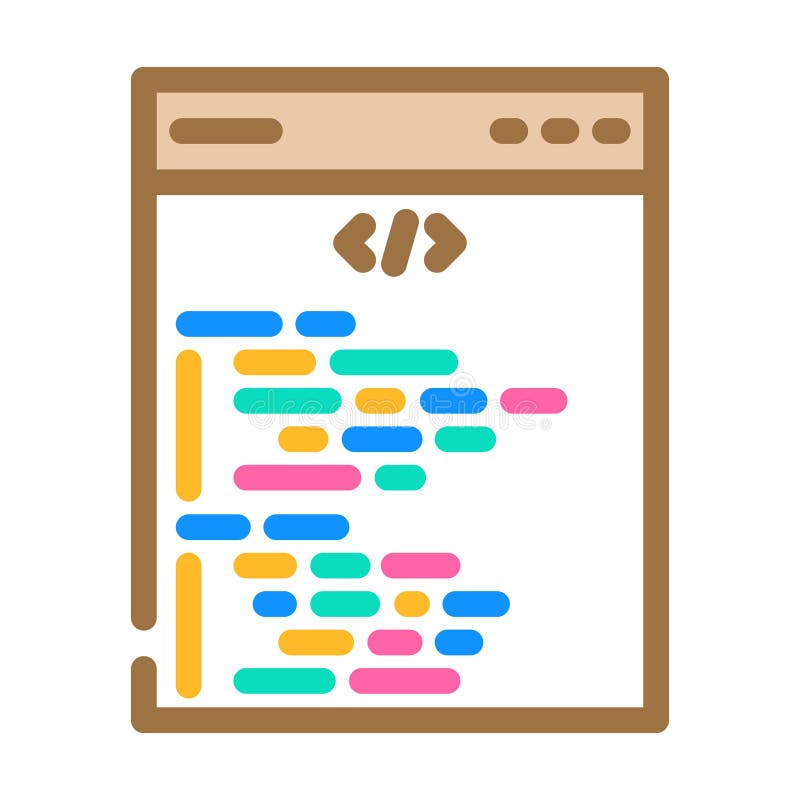 Icono De Color De Código De Programación De Software Ilustración del ...