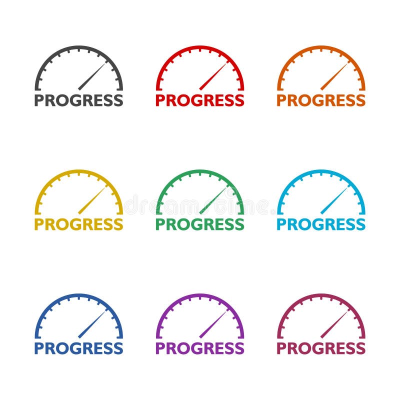 Icono De Color De Progreso Aislado En Fondo Blanco Stock de ilustración ...
