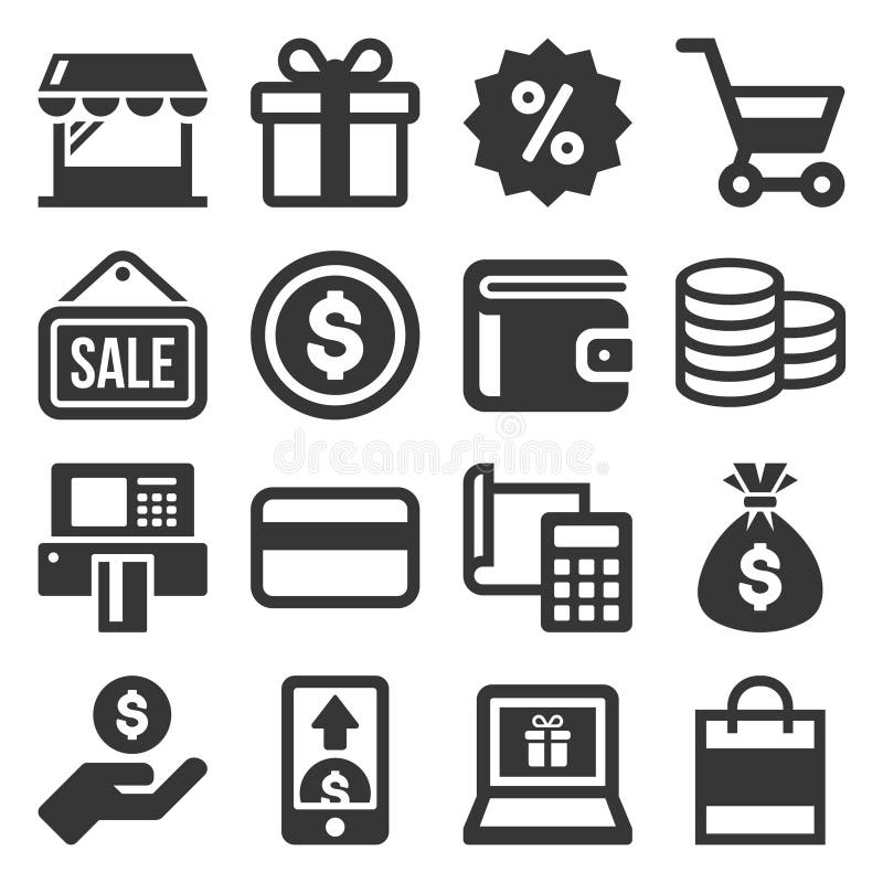 Icono De Compra Establecido En Fondo Blanco. Vector Ilustración del ...