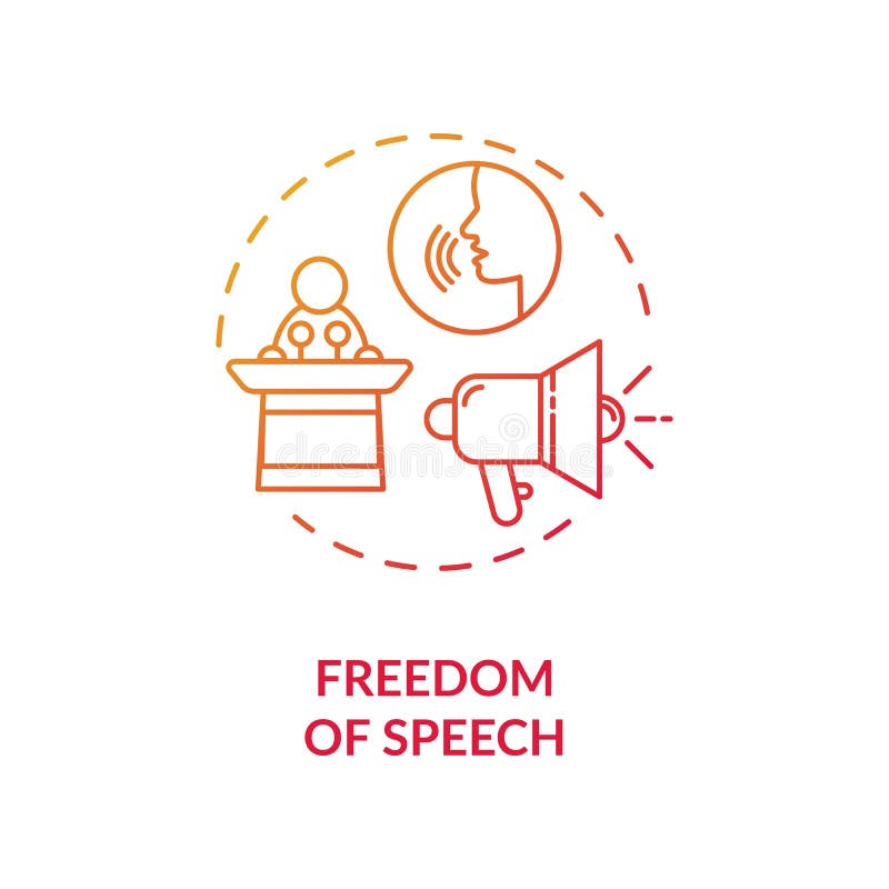 Icono De Concepto De Libertad De Expresión Ilustración Del Vector