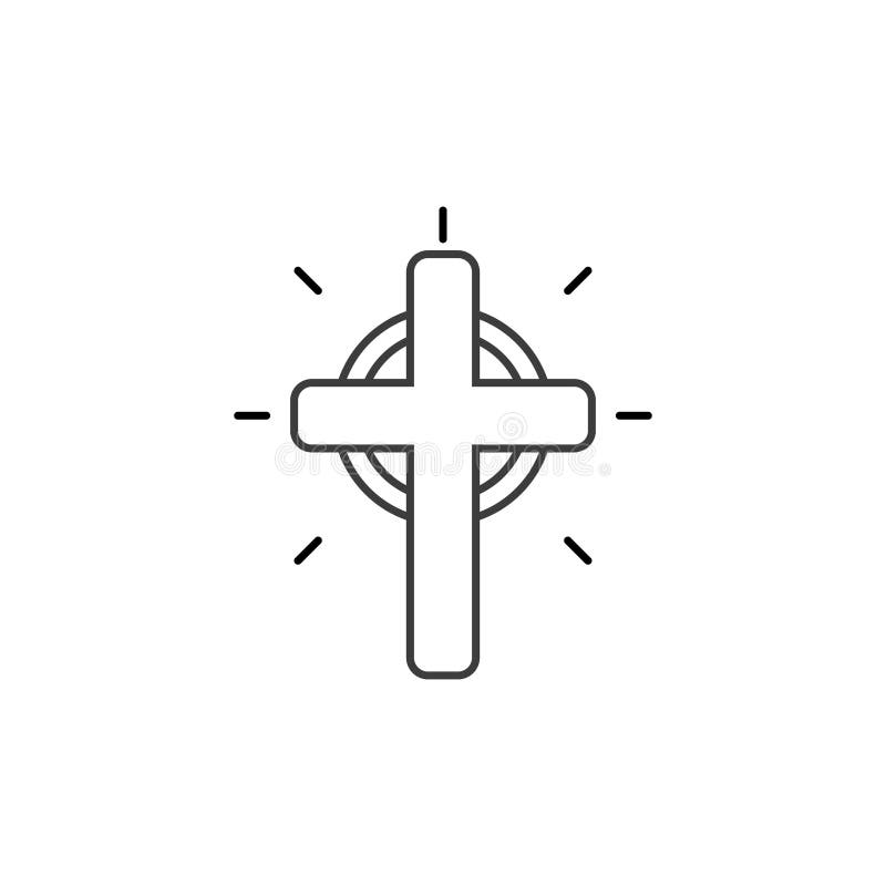 Icono De Cruz Cristiana Negra Cruz Cristiana De Línea Abstracta