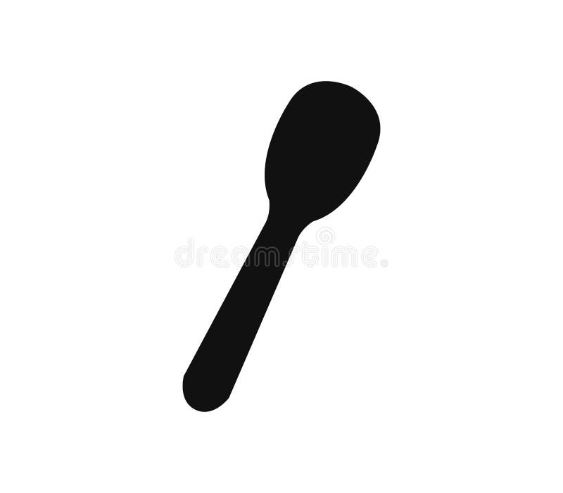 Icono De Cuchara Ilustrado En Vector Sobre Fondo Blanco Stock de ...