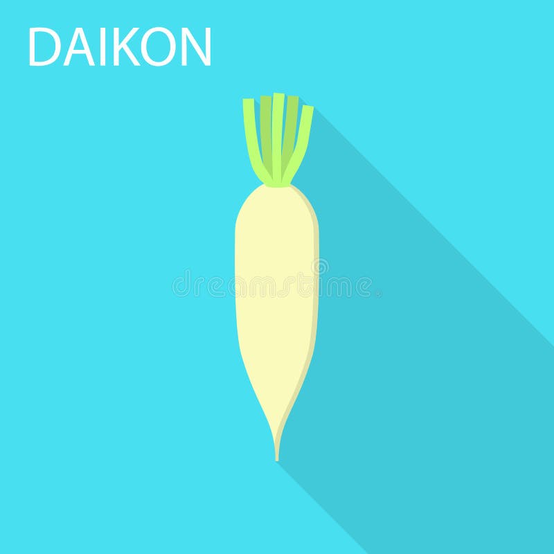 Icono De Daikon, Estilo Plano Ilustración del Vector - Ilustración de ...
