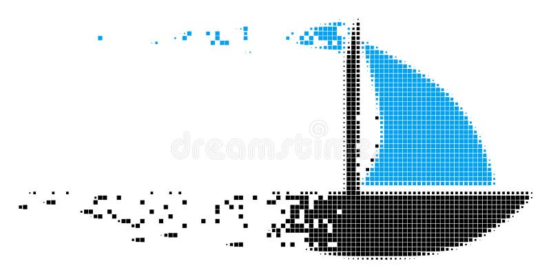 Icono De Desintegración Del Pixel Del Yate Ilustración del Vector ...