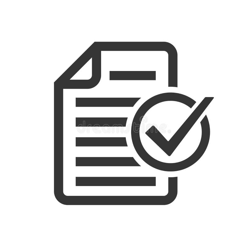 Icono De Documento Con Marca De Verificación - Icono De Vector Stock de ...