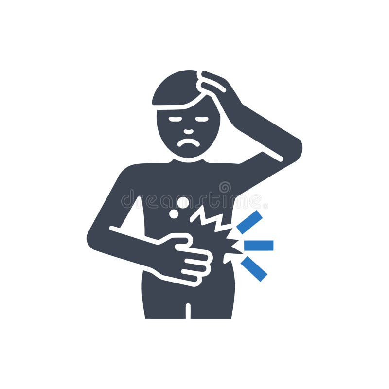 Icono de dolor abdominal ilustración del vector. Ilustración de abdominal - 376290796