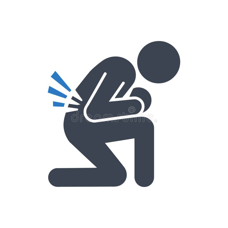 Icono de dolor de espalda ilustración del vector. Ilustración de malestar - 347808311