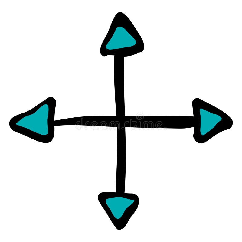 Icono De Doodle De 4 Flechas Simples Ilustración del Vector ...