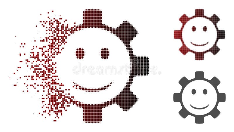 Icono De Dot Halftone Gear Smile Smiley De La Chispa Ilustración del ...