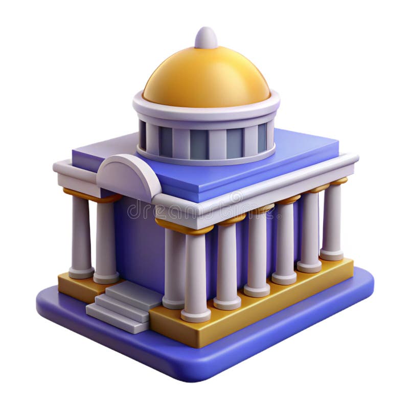 Icono De Edificio 3D Del Gobierno Stock de ilustración - Ilustración de ...