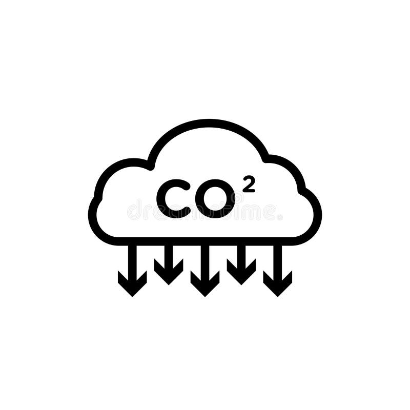 Icono de emisiones de CO2 ilustración del vector. Ilustración de icono ...