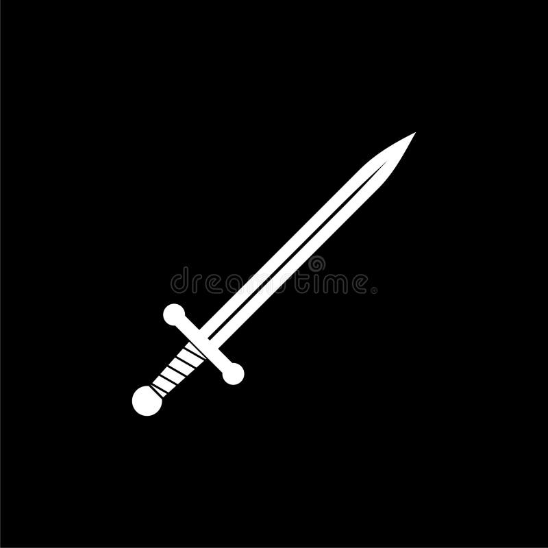 Icono De Icono De Espada Sobre Fondo Negro Ilustración del Vector ...