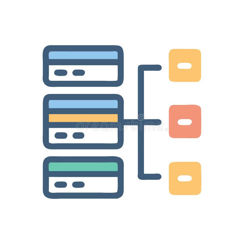Icono De Esquema De Base De Datos Con Estilo Ilustración del Vector - Ilustración de espacio ...