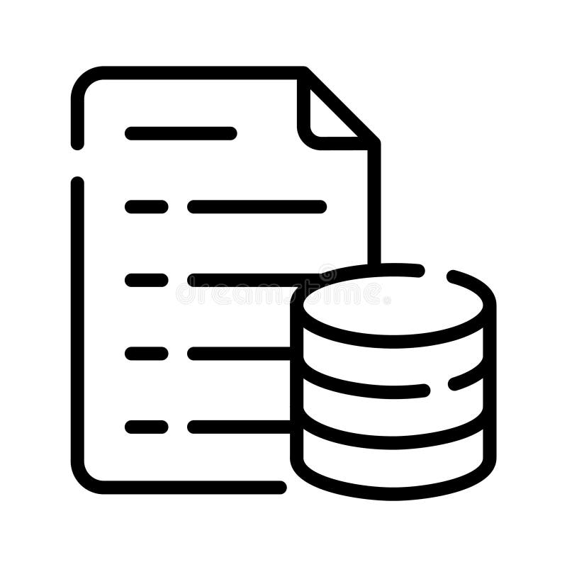 Icono De Esquema Elegante Que Muestra El Formato De Archivo De La Base De Datos Ilustración del ...