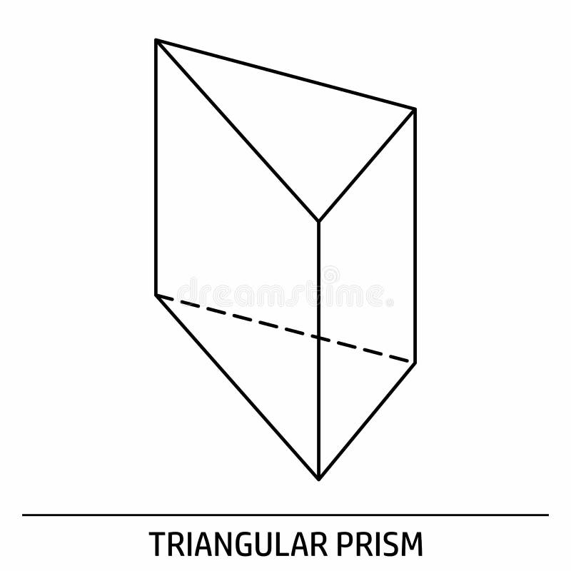 Icono De Esquema De Prisma Triangular Stock de ilustración - Ilustración de eduque, elemento ...