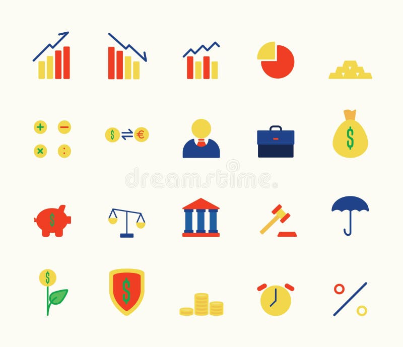 Icono De Finanzas Llenas De Color Ilustración del Vector - Ilustración ...