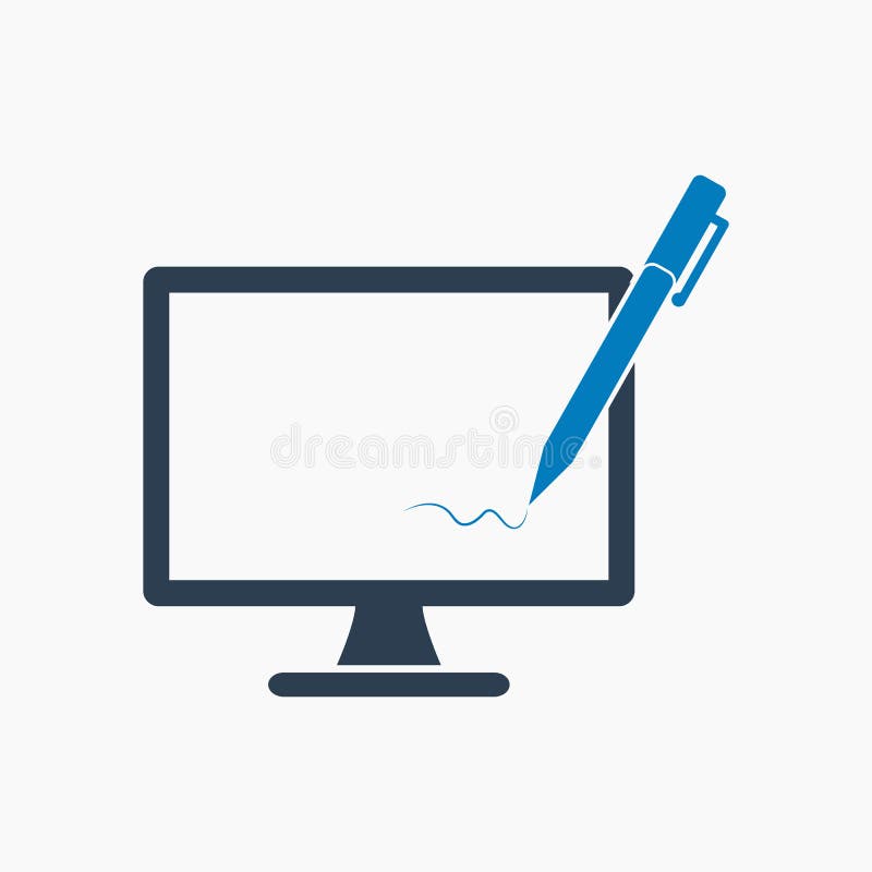 Icono de firma digital ilustración del vector. Ilustración de oficina ...