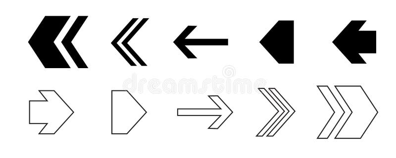 Icono de flecha grande stock de ilustración. Ilustración de negro ...