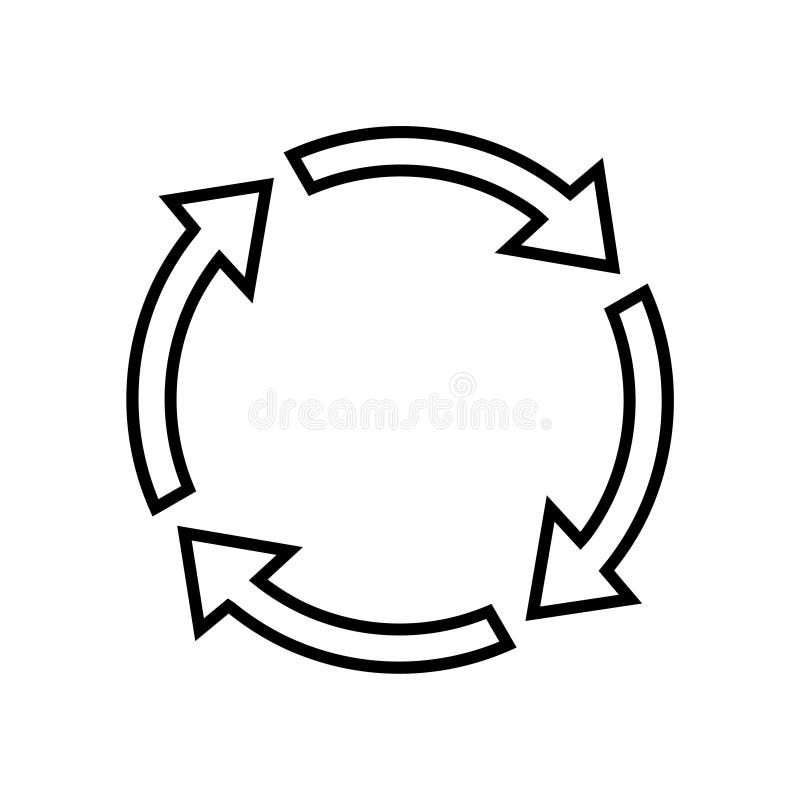 Icono De Flechas En Círculo Aislado En Fondo Blanco, Flechas En Círculo ...