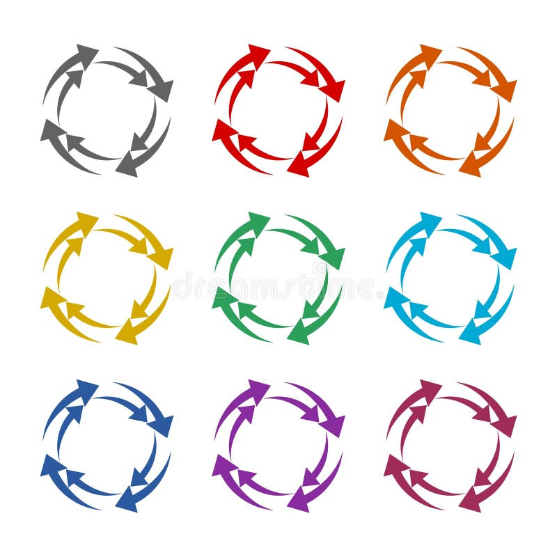 Icono De Flechas De Flujo De Proceso Circular Aislado En Fondo Blanco. Ilustración del Vector ...