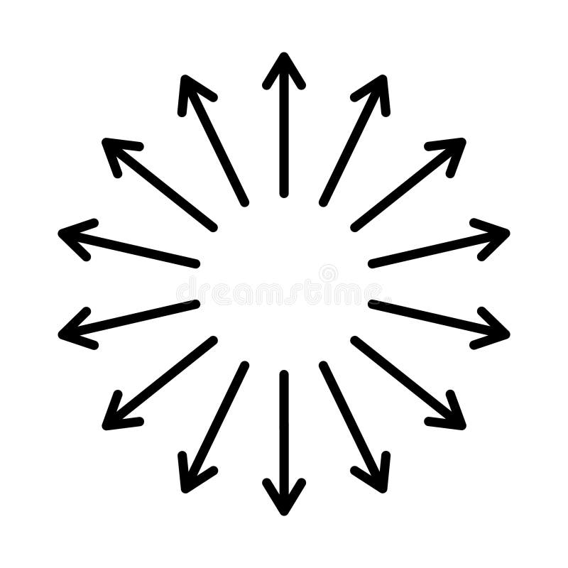 Icono De Flechas Radiales Hacia Fuera. Ilustración del Vector ...